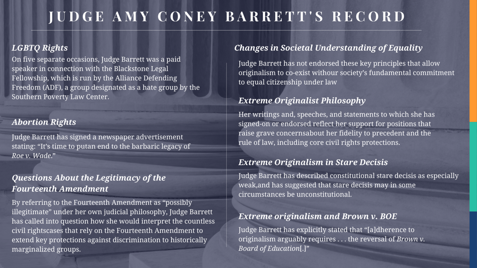 Judge Barrett's Record